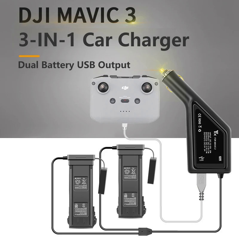 3-In-1 Dual Battery Remote Controller Charger พร้อมพอร์ต USB อะแดปเตอร์ ...