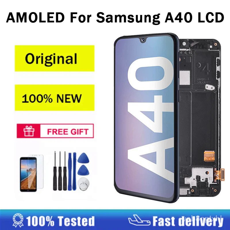 Original Super AMOLED สำหรับ Samsung A40จอแสดงผล LCD Touch Screen ...