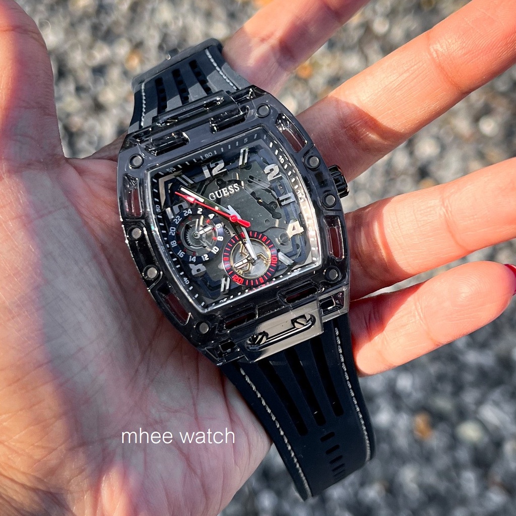 Guess Watch Chronograph Limited Phoenix NAVY CASE BLUE Jelly RM Style ...
