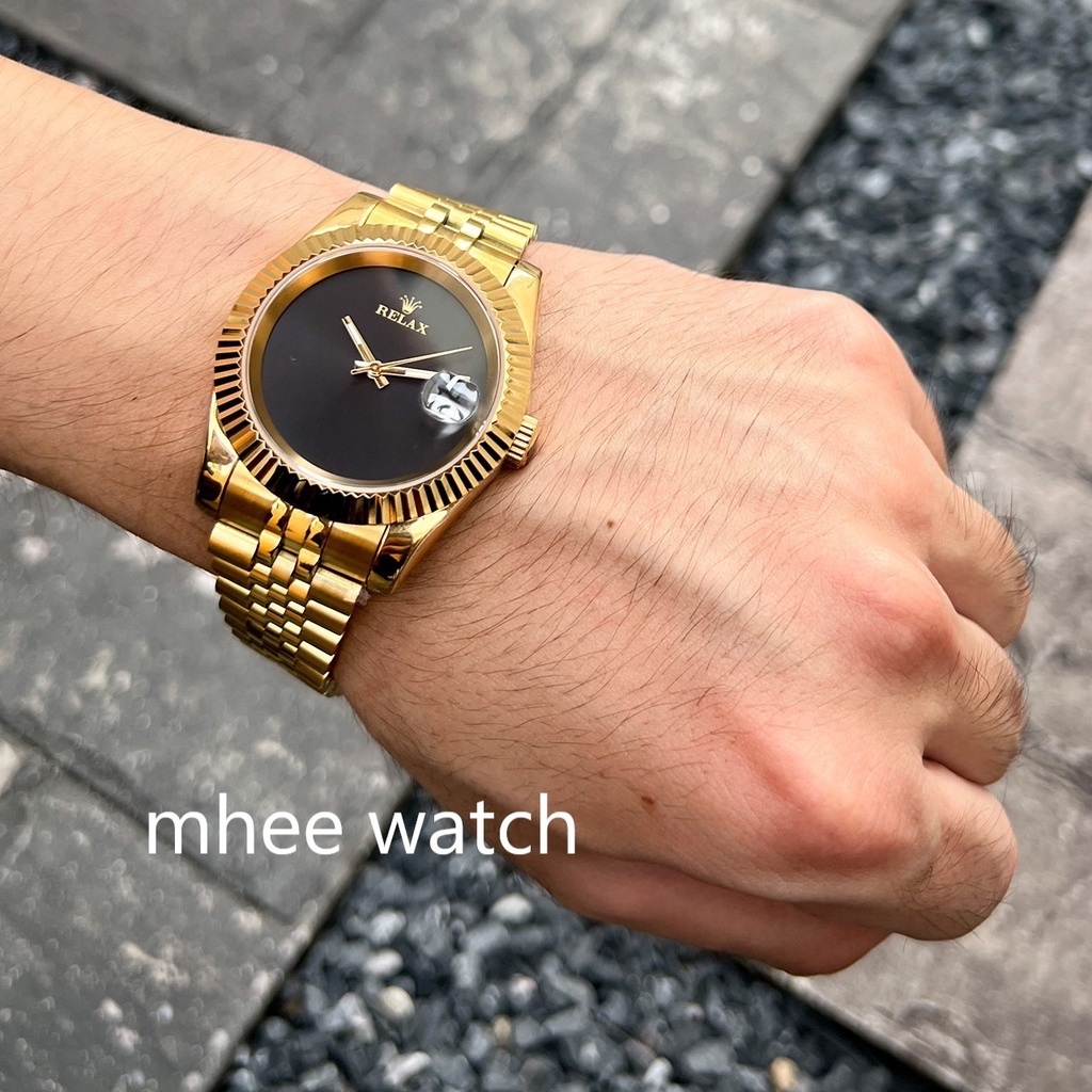 Seiko Modified Relax Onyx Dial with Golden Datejust Case Jubilee Strap ...