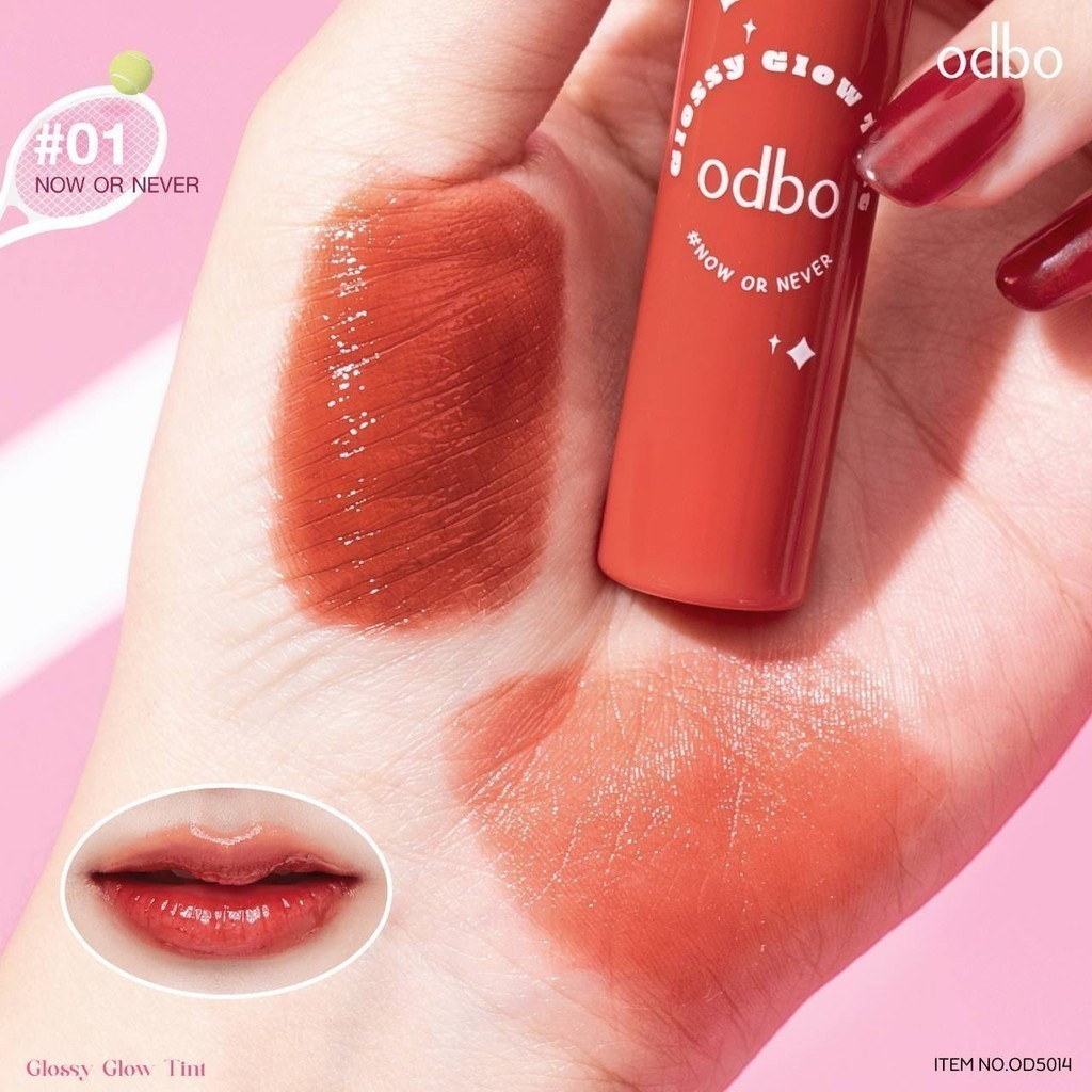 ลิปกลอส ทิ้นท์ สีหวานละมุน odbo Glossy Glow Tint (OD5014) | Shopee Thailand