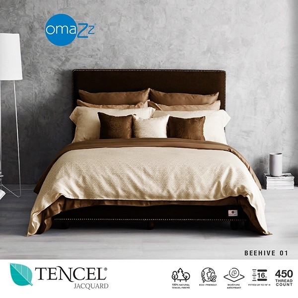 Omazz ผ้าปู 3.5ฟุต 1ชิ้น Omazz Tencel Jacquard รหัส Beehive 01 | Shopee Thailand