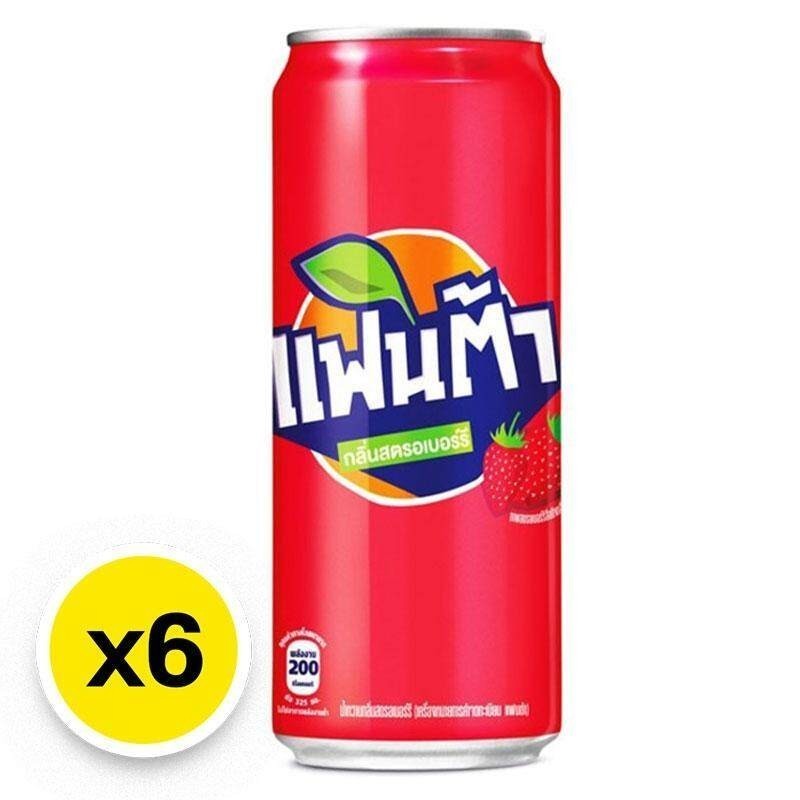 แฟนต้า น้ําแดง กระป๋อง 325 มล. x 6 / FANTA Fanta Red Can 325 ml x 6 ...