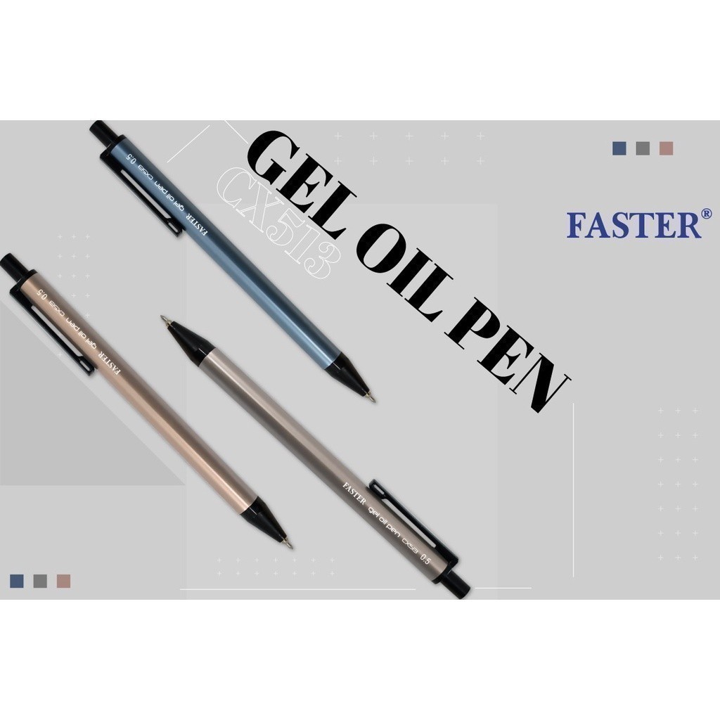 ปากกาเจลด๊อทตี้ FASTER รุ่น CX717 และ CX513 ขนาดหัว 0.5 MM | Shopee ...