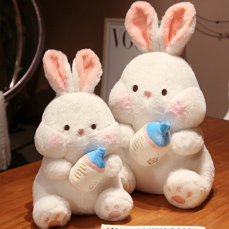 Cute Little White Rabbit Plush Toy Doll Large Sitting Bottle Rabbit ...