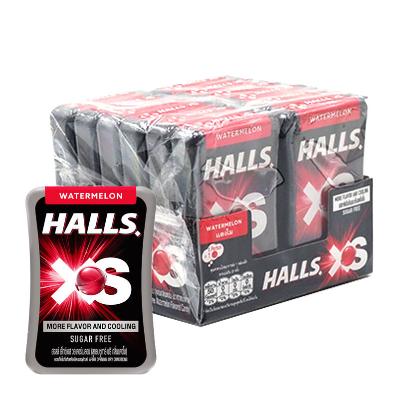 ฮอลล์ เอ็กซ์เอส ลูกอมชูการ์ฟรี กลิ่นแตงโม 21 เม็ด x 12 / HALLS Xs ...