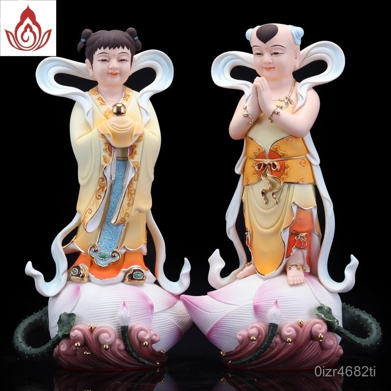 เครื่องนี้ Tang Cai เซรามิกเด็กชายสีทองและเครื่องประดับด้านหน้าของ ...