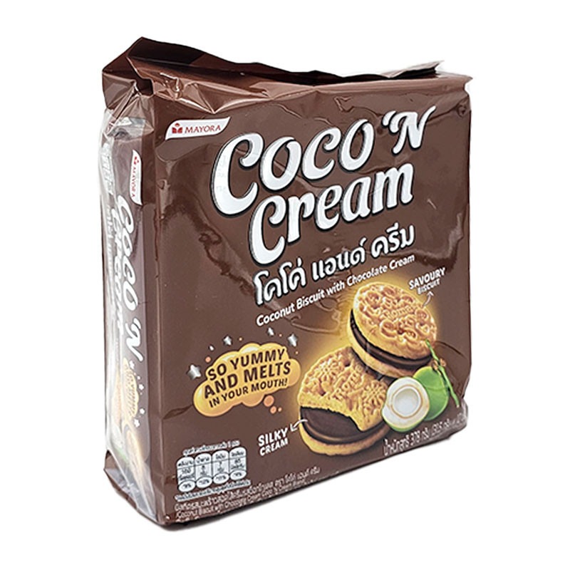 โคโค่ แอนด์ ครีม แอนด์ ครีม บิสกิตรสมะพร้าว 31.5 ก. 12 ชิ้น / COCO'N ...