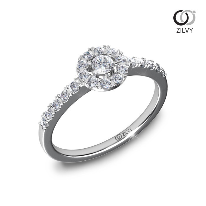 Zilvy - แหวนหญิงเพชรน้ำร้อย 0.27 กะรัต (GR1040) | Shopee Thailand