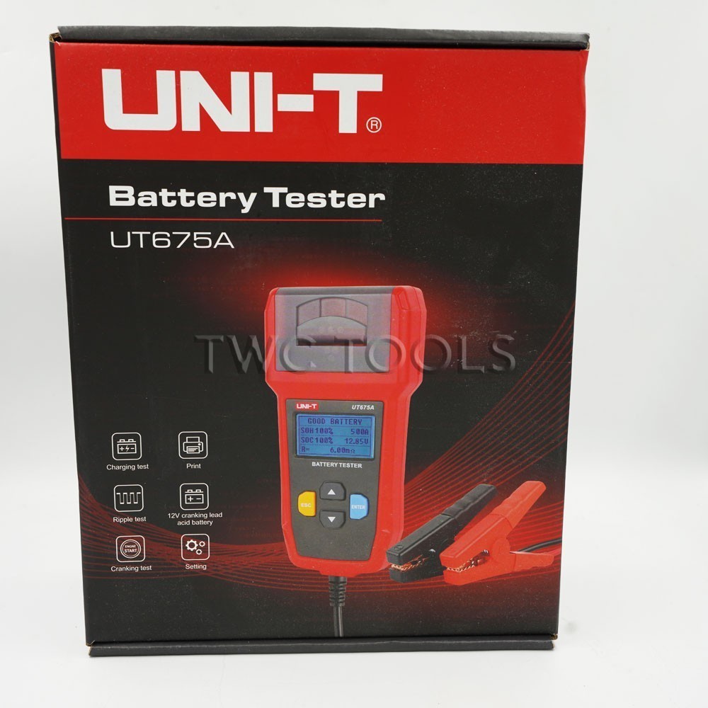 UNI-T 675A เครื่องทอสอบแบตเตอร์รี่ 12V/24V พิมพ์ผลได้ วัดแบต CCA รถยนต์ ...