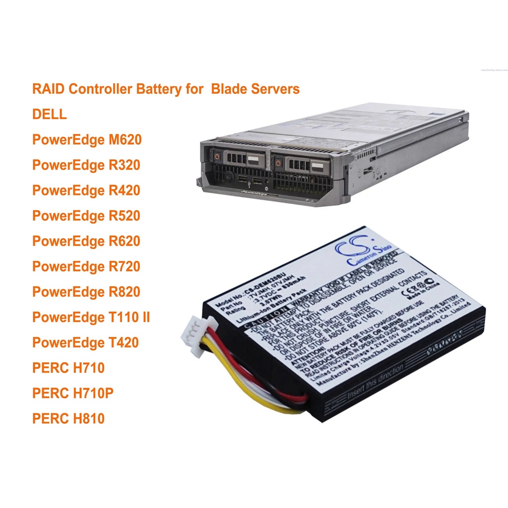 C3O9 OrangeYu 830mAh Battery 7VJMH for DELL PERC H710, H710P,H810 ...