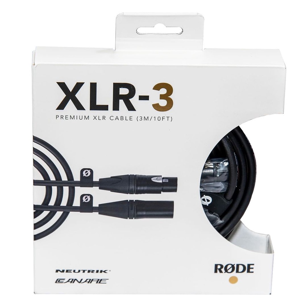 Rode XLR-3 Premium XLR Cable (3m, Black) - Canare cable & Neutrik XLR ...