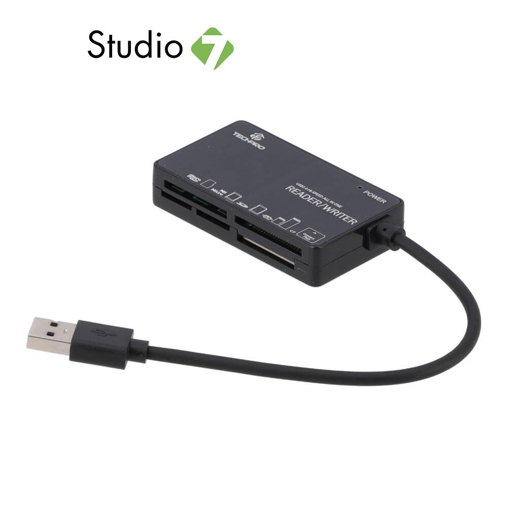 การ์ดรีดเดอร์ TECHPRO Mul-Function 6 in 1 USB-A Card Reader by Studio 7 ...