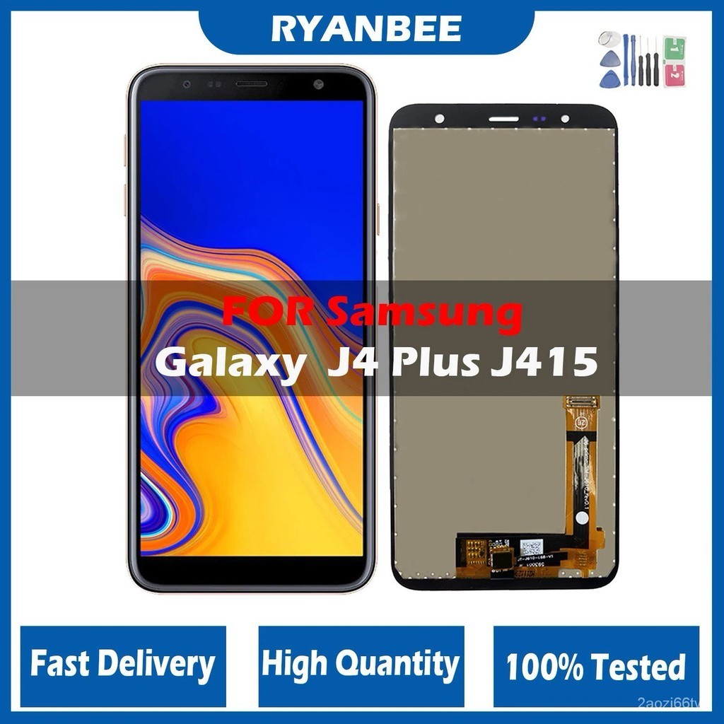 100% ทดสอบสำหรับ Samsung Galaxy J4 + J415 SM-J415F J415FN จอแสดงผล LCD Touch Screen Assembly ...