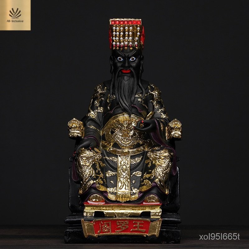 Fushengdong พระพุทธรูปเรซิน Yama King พระพุทธรูปประดิษฐานรูปปั้นของ ...