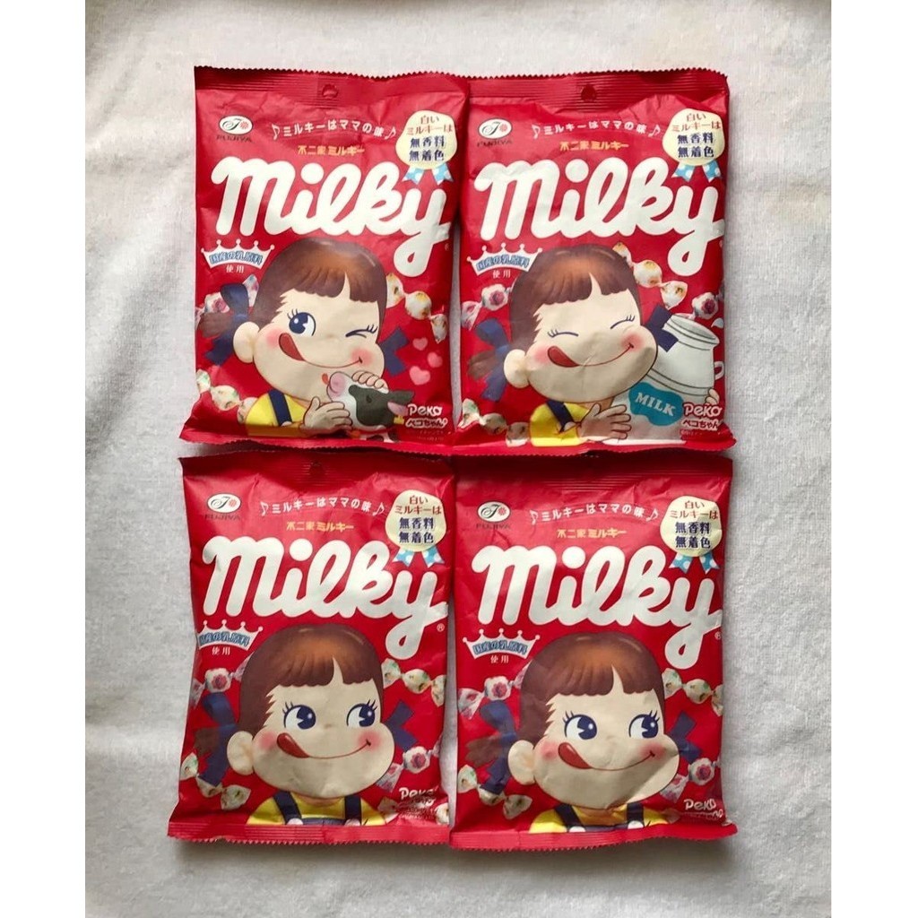 สินค้าที่ไม่มีตราสินค้า 4 ชุด Milky Fujiya Peko-chan หมดอายุ 2023-9 สินค้าของแท้ใหม่เอี่ยมที่ ...