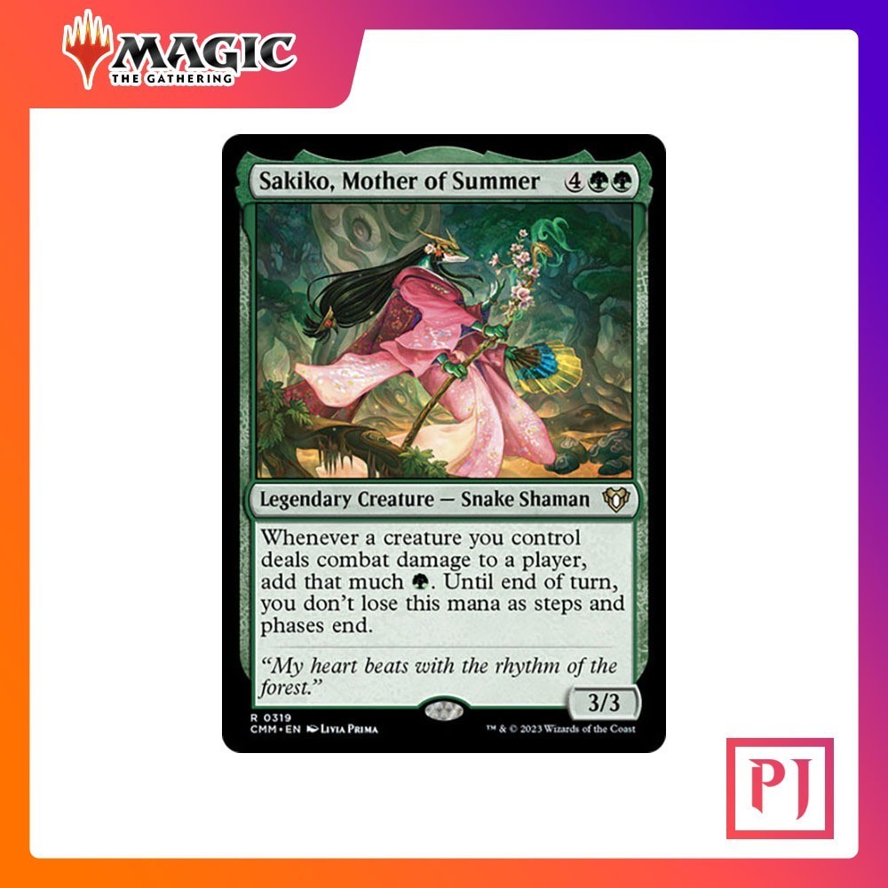 [MTG] Sakiko, Mother of Summer [CMM] [GREEN] [RARE] [NORMAL] [ENG ...