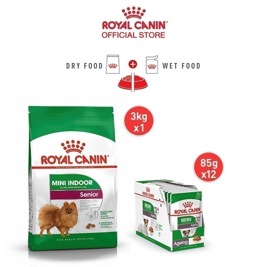 [เซตคู่สุดคุ้ม] Royal Canin Mini Indoor Senior 3kg+Royal Canin Mini ...
