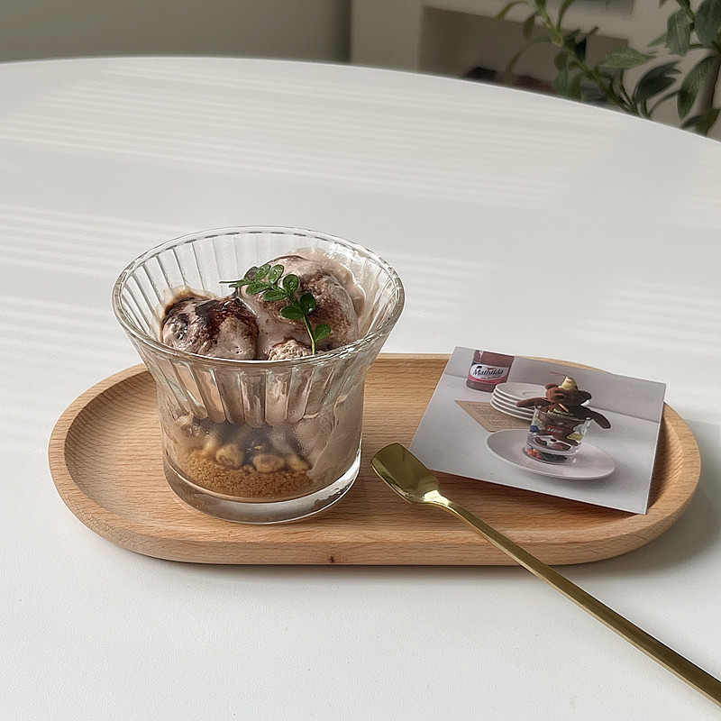 Wind Flower Pudding Cup Glass Yogurt Ice Cream Cup Small Dessert Bowl ...