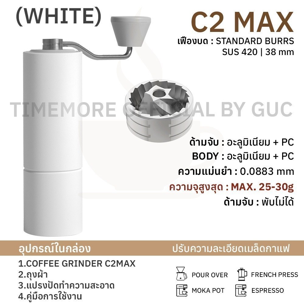 TIMEMORE OFFICIAL Chestnut C2 Coffee Grinder / C2Max / C2Gold ...