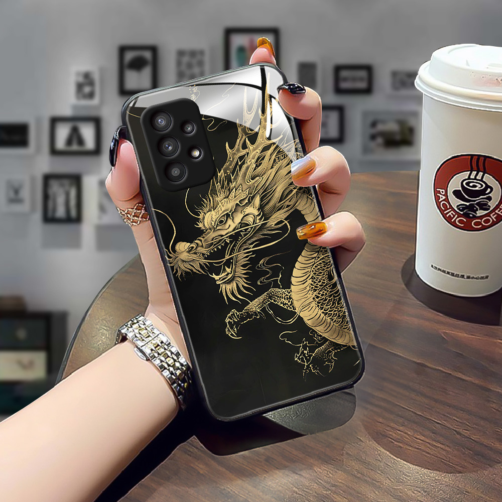 มังกรทอง เคส กระจก Samsung a73 a71 a7 2018 a53 a52s a51 a50s a50 a42 a33 a32 a31 a30s a23 a22 ...
