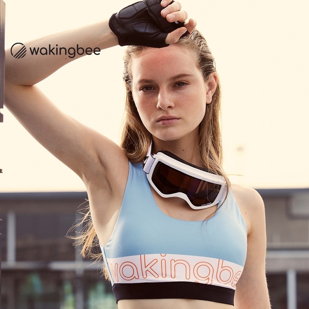 Wakingbee Racing Bra (Blue) สปอร์ตบรา ผ้ากันยูวี แห้งไว ใส่ออกกำลังกาย ...