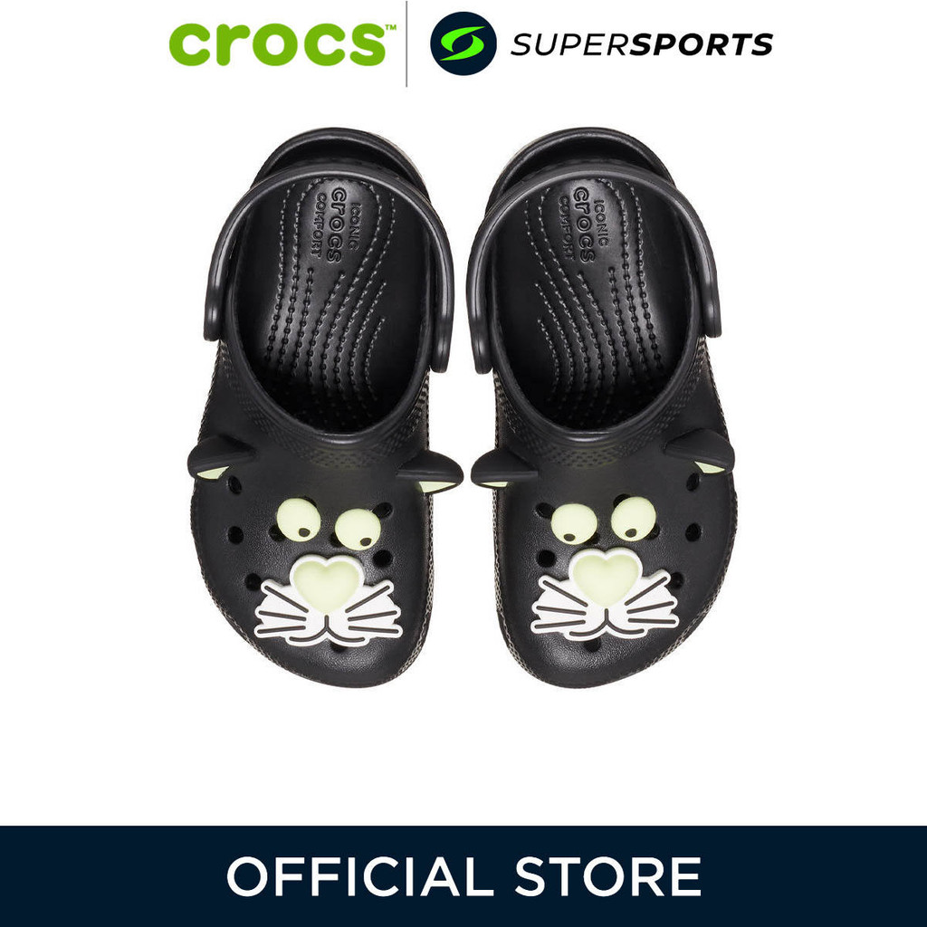 CROCS Classic Glow-In-the-Dark Black Cat Clog Toddler รองเท้าลำลองเด็ก ...
