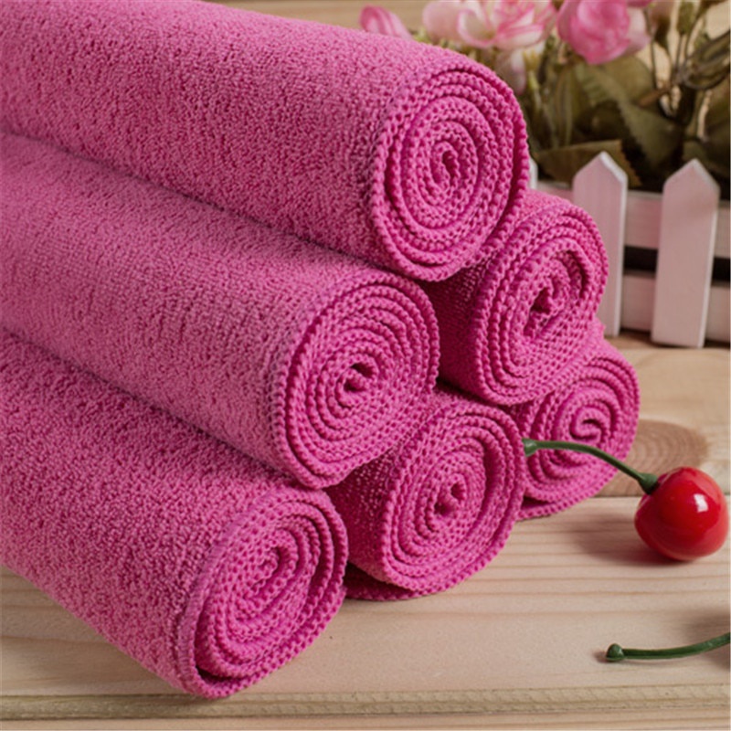 50D Floor cleaning cloth 30*80cm Rose color microfiber cloth towel Rag ...