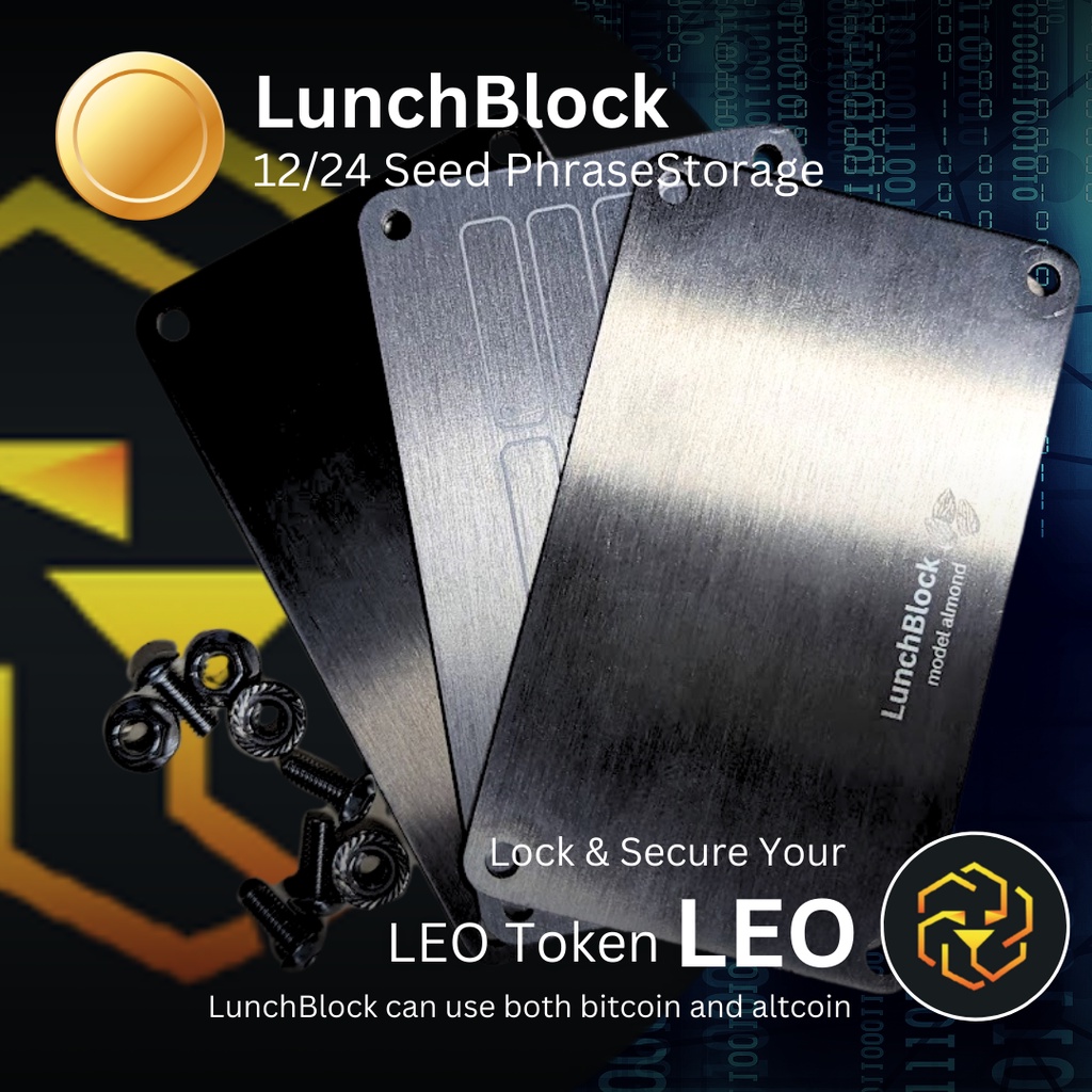 LunchBlock LEO Token LEO Seed Phrase Storage 12/24 words - แผ่นจดซีด ...