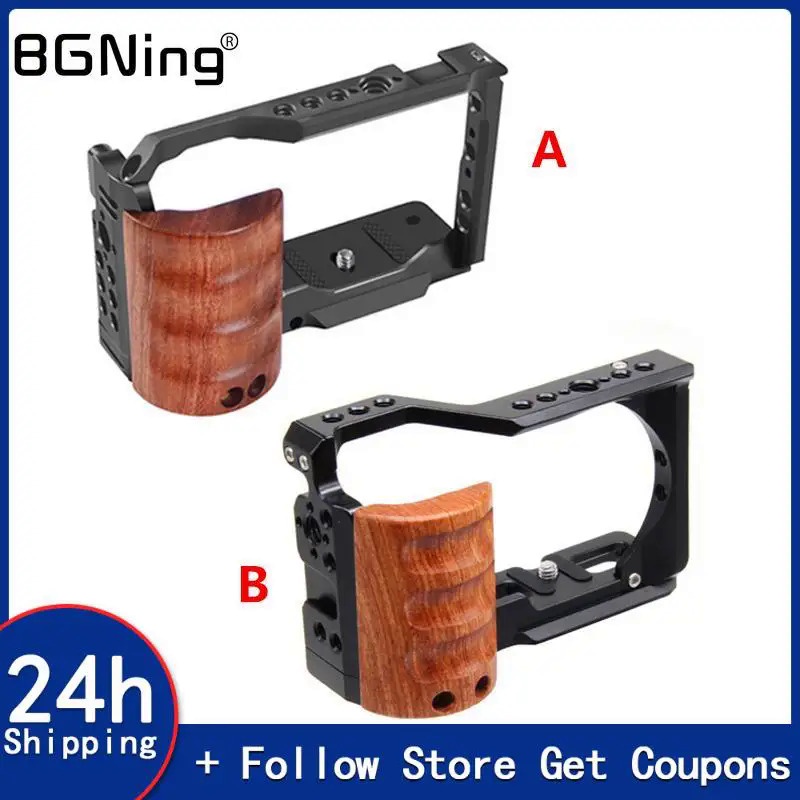 ZVE10 Camera Cage Rig With Wood Handle Top Grip For Sony ZV-E10 Video ...