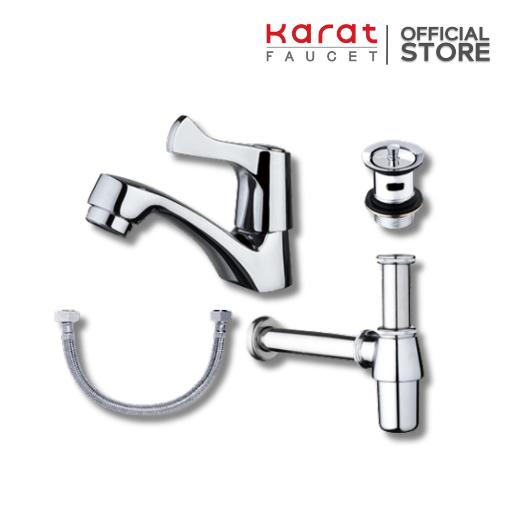 KARAT FAUCET ก๊อกอ่างล้างหน้าเดี่ยว รุ่น KFA-003-100B | Shopee Thailand