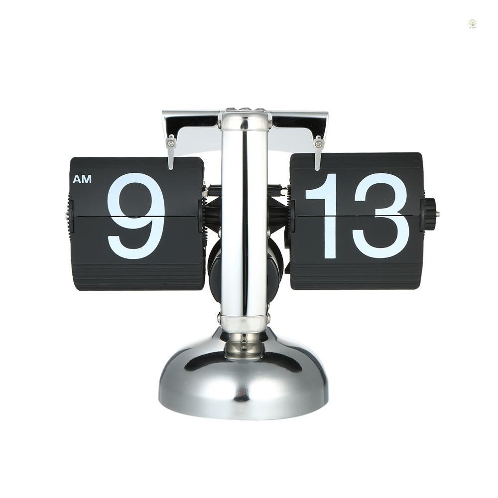 Small Scale Table Clock Retro Flip Over Clock Stainless Steel Flip ...