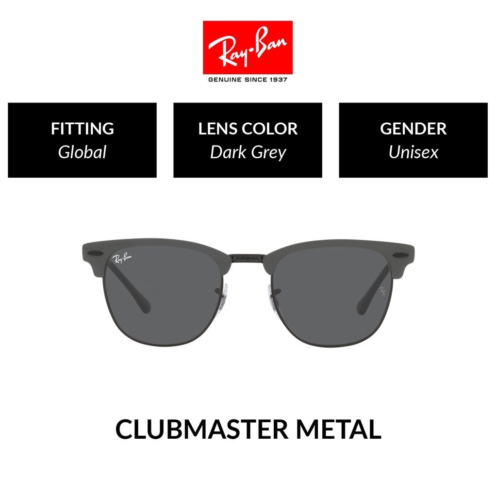 RAY-BAN CLUBMASTER METAL RB3716 9256B1 แว่นกันแดด | Shopee Thailand