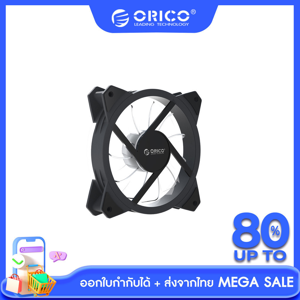 [ส่งจากไทย-ออกใบกำกับได้] ORICO RGB Case Fans 120mm DIY PC Computer ...