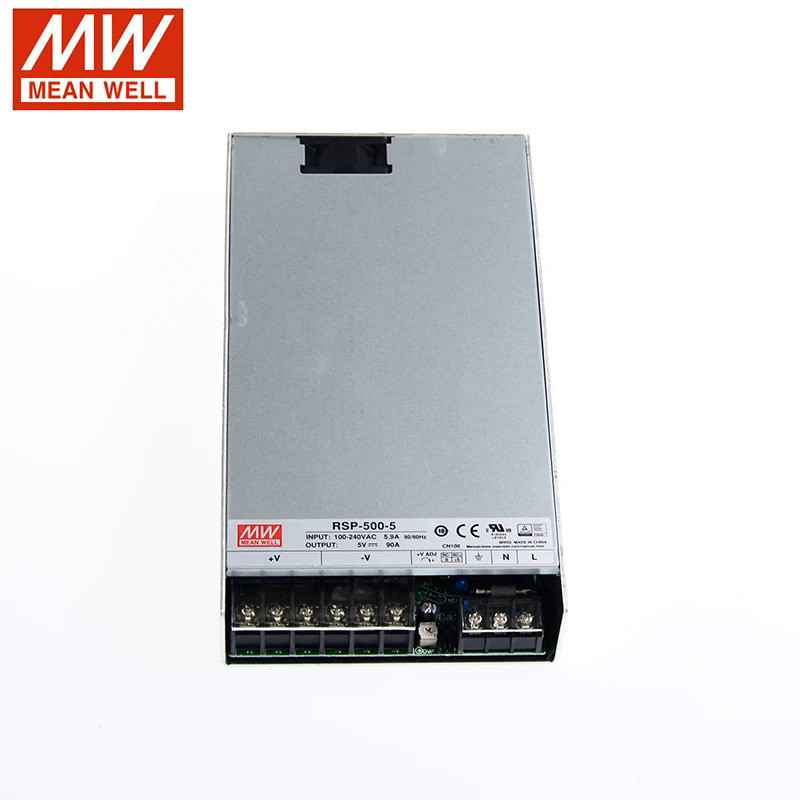 MEAN WELL แหล่งจ่ายไฟสลับ RSP-500-5 110V/220V AC เป็น5V DC 90A 450W ...