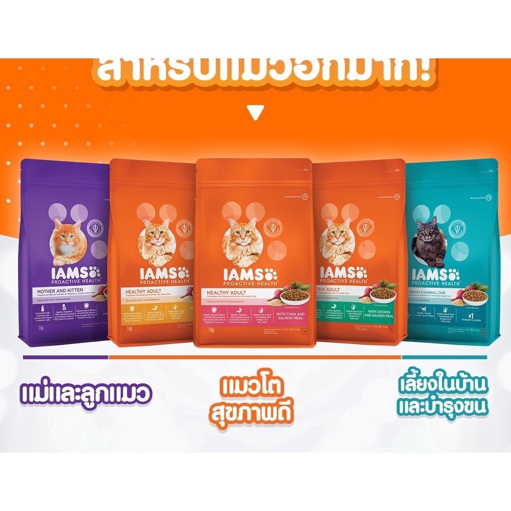 รสชาติใหม่!! IAMS PRO ACTIVE HEALTHY CAT FOOD DRY 3 kg ไอแอมส์ โปร ...