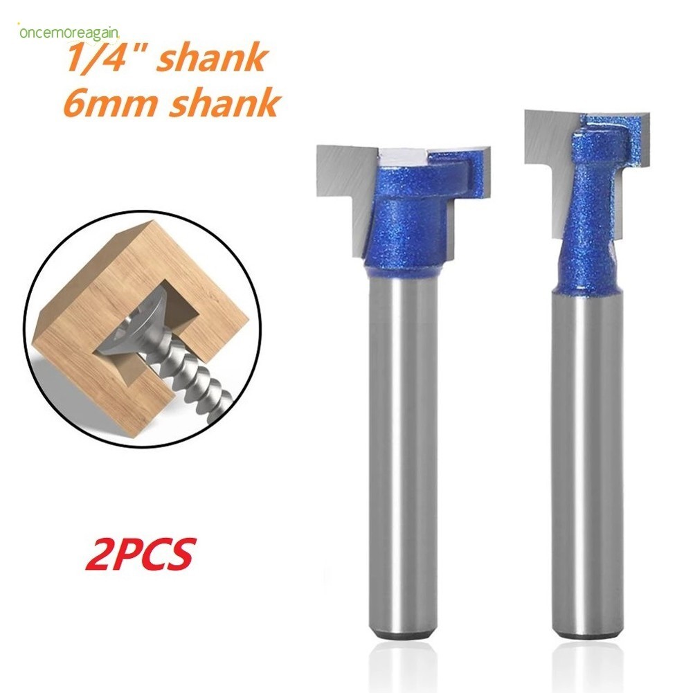 ONCEMORG 2 ชิ้น 6 มม.1/4 "ไม้ Router Bit Shank T-slot Alloy Keyhole ...