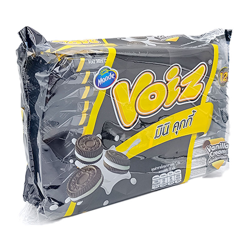 วอยซ์ มินิคุกกี้สอดไส้ครีม 30 ก. 12 ชิ้น / VOIZ Mini Cookies Vanilla ...