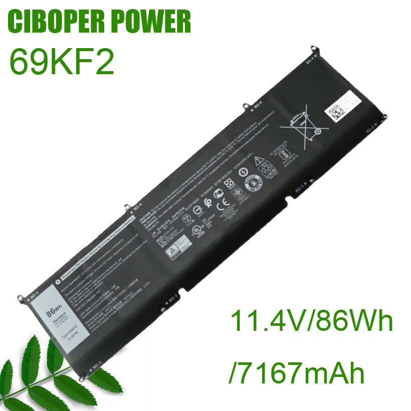 CP ใหม่ของแท้แบตเตอรี่แล็ปท็อป69KF2 11.4V/86Wh/7167MAh 70N2F M59JH ...