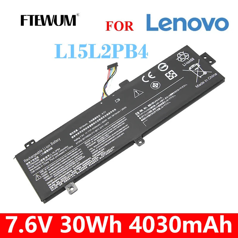 แบตเตอรี่แล็ปท็อป L15L2PB4 7.6V 4030MAh 30Wh 3เซลล์สำหรับ Lenovo ...
