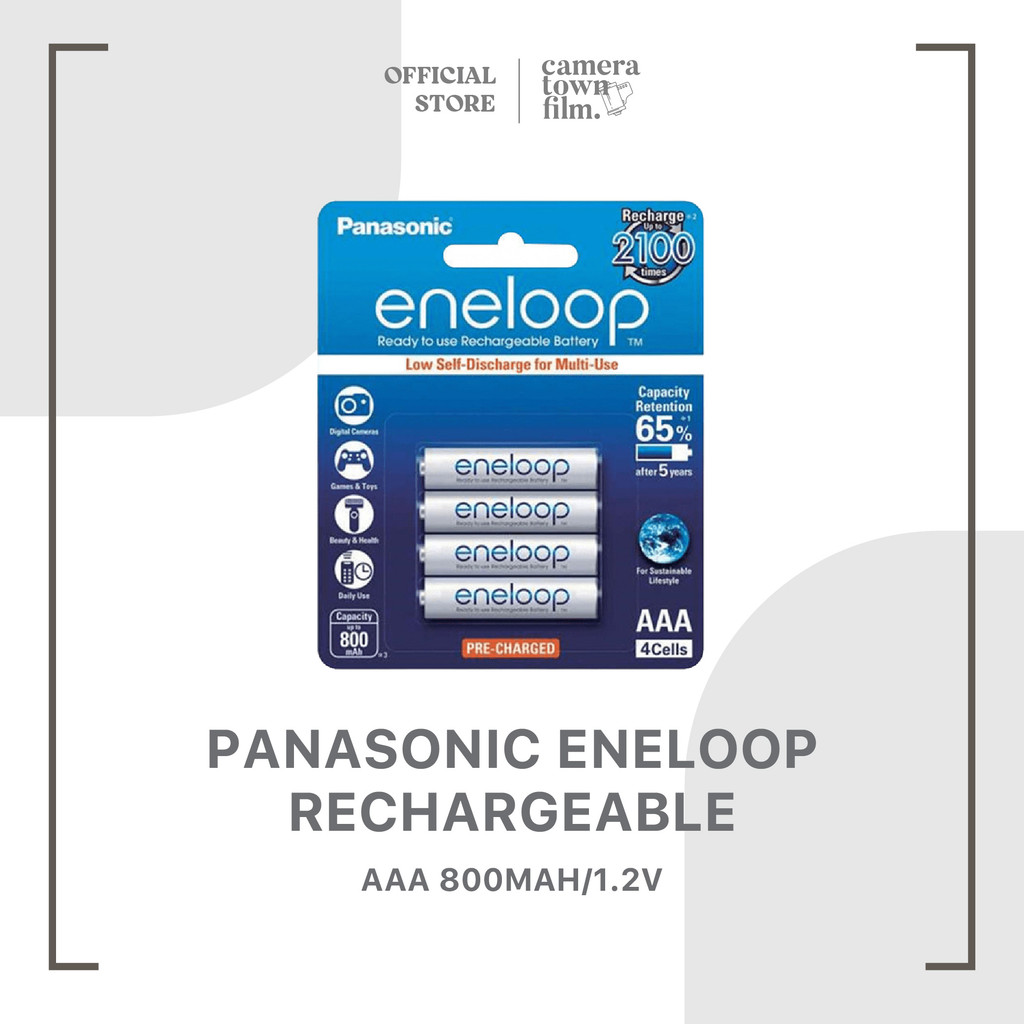แบตเตอรี่ PANASONIC ENELOOP RECHARGEABLE AAA 800mAh/1.2V [ประกันศูนย์ 6 เดือน] | Shopee Thailand