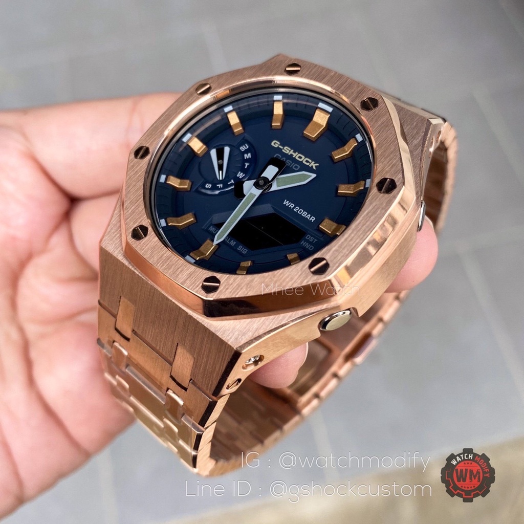 G-Shock AP Model Stainless Navy Blue Rose Gold GEN3 | Shopee Thailand