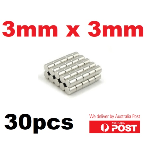 ⁑30pcs 3mm x 3mm Strong Disc Rod Neodymium Magnets | Fridge Jewellery ...