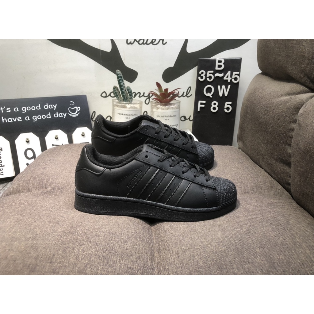 Adidas Originals Superstar รองเท้าวิ่งกันลื่น รองเท้าผ้าใบ Shell Head ...