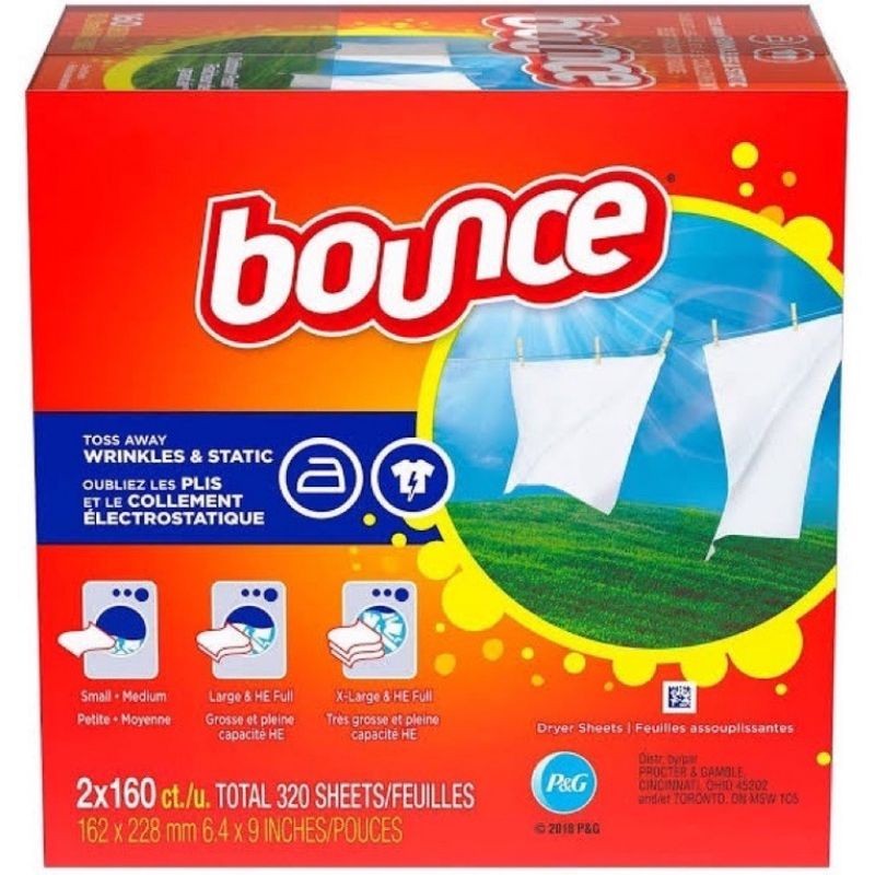 Bounceแผ่นอบผ้า แผ่นปรับผ้านุ่ม ปริมาณ160แผ่น และ 320แผ่น | Shopee Thailand
