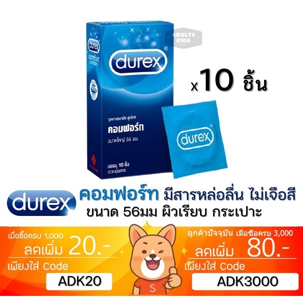 ลดเพิ่ม 30% 🔥 [ของแท้100%] ถุงยางอนามัย Durex Comfort ดูเร็กซ์ คอมฟอร์ท ...