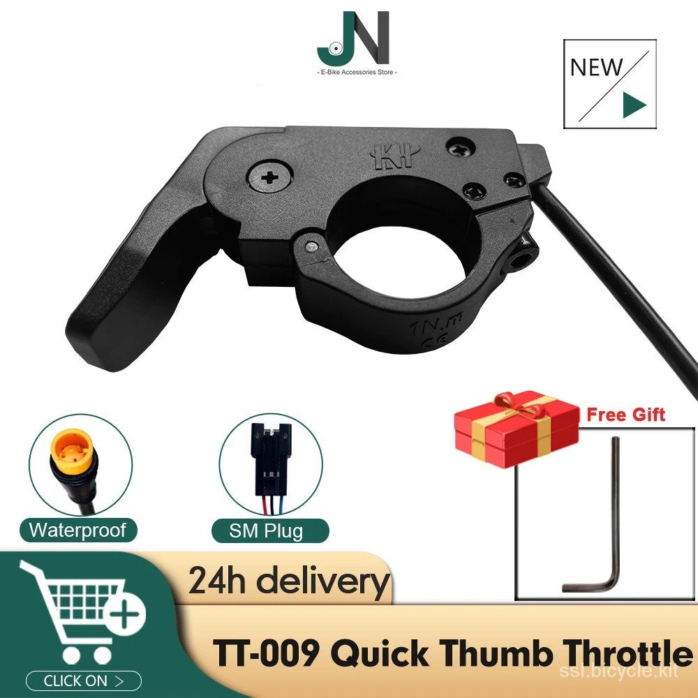 TT-009 Quick Disassembly Thumb Throttle 3ขาชายปลั๊กกันน้ำเครื่องมือติดตั้งใช้สำหรับ24V 36V 48V ...