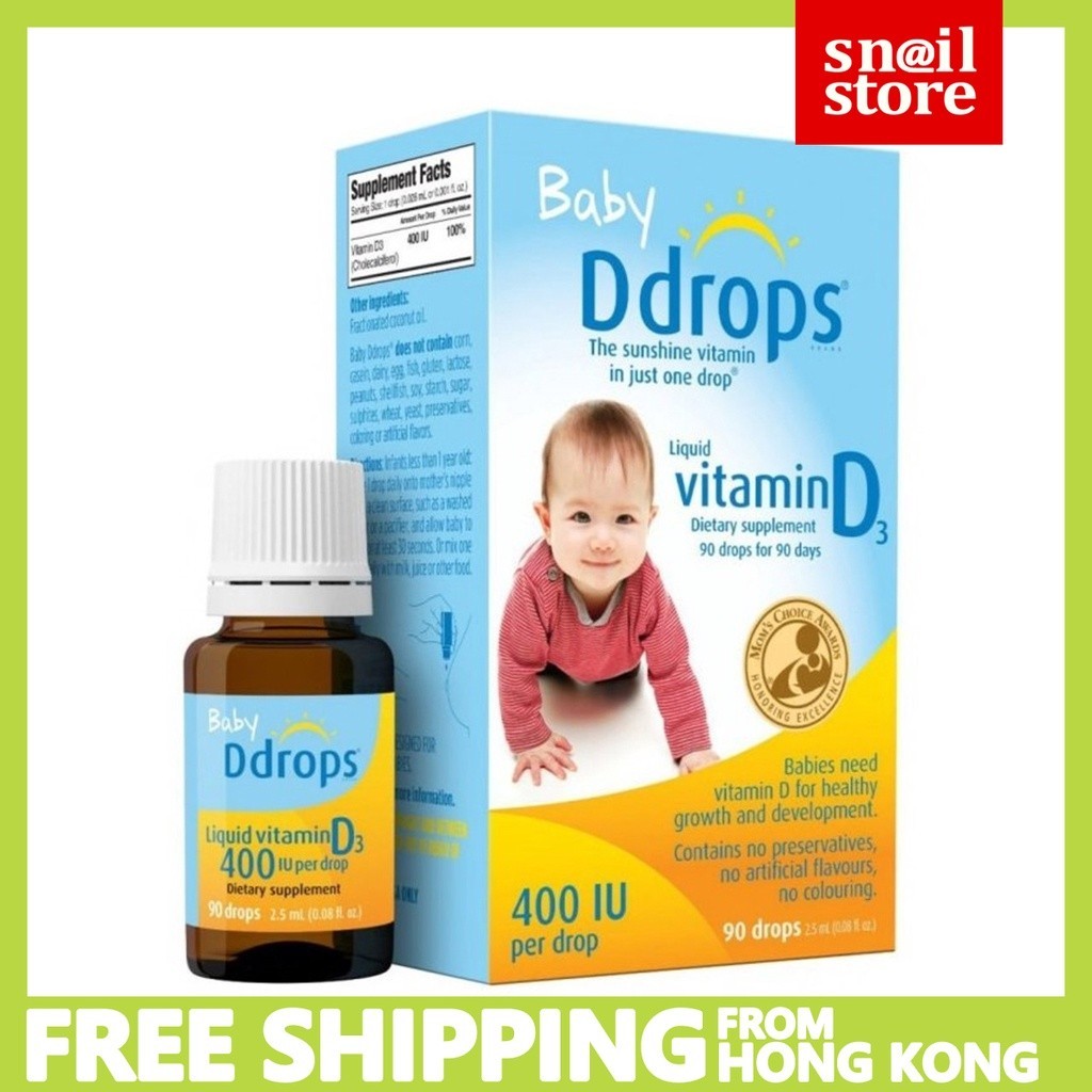 Ddrops Baby 400 IU Vitamin D 90 drops 2.5ml（EXP 2028） | Shopee Thailand