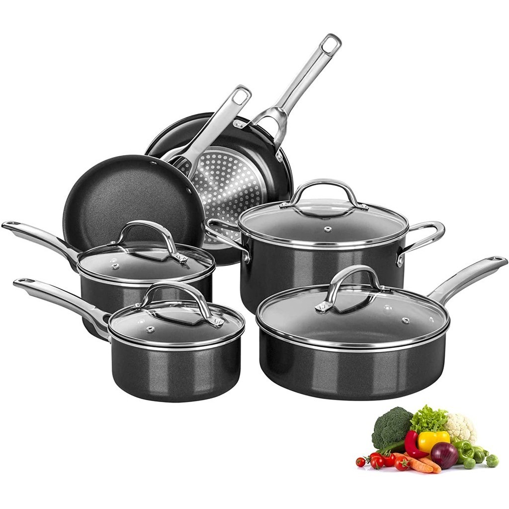 Non Stick Frying Pan Set Induction Cookware Nonstick Aluminium Pot for ...
