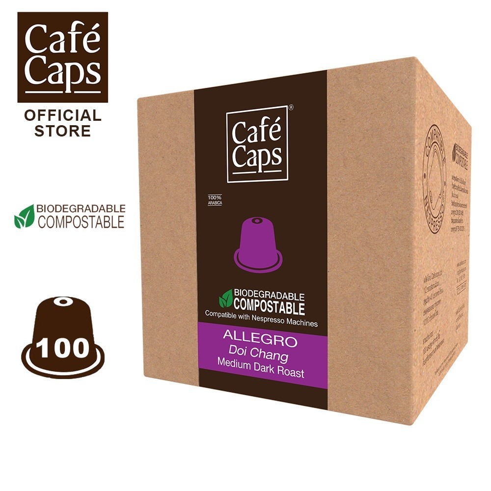 Nespresso Compatible Coffee Capsule Allegro - Cafecaps (1 Box X 100 ...